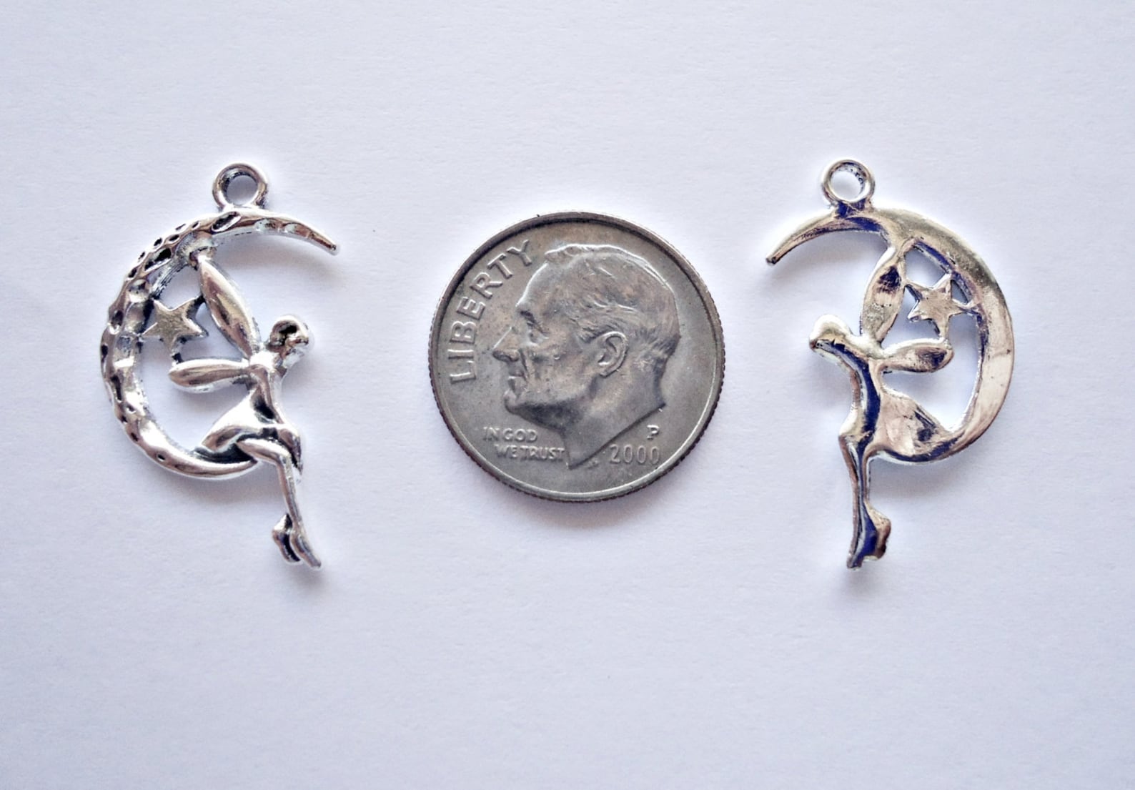 Silver Moon Fairy Sprites Charms - Etsy