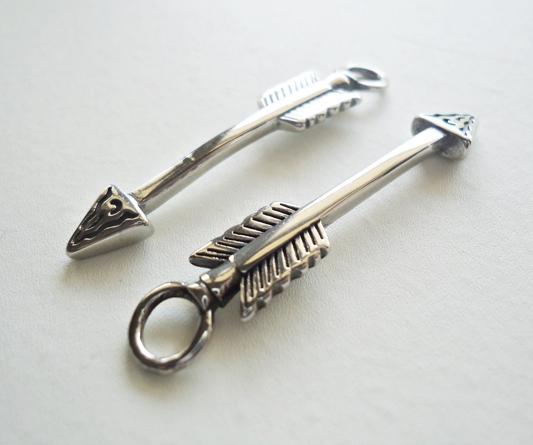 Stainless Steel Arrow Pendant - 1.75" Long - Etsy