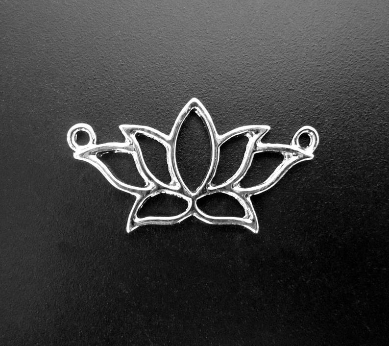 Lotus Link Pendants With 2 Loops Silver Finish 1 Wide | Etsy