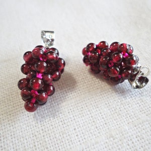 Garnet Cluster, Grape Bunch Pendant, Small Grape Pendant, Garnet Stone ...