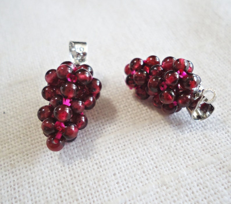 Garnet Cluster, Grape Bunch Pendant, Small Grape Pendant, Garnet Stone ...