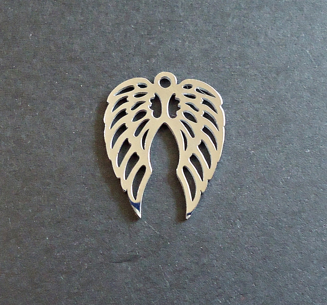 Angel Wing Filigree Pendant, Stainless Steel, 22mm Tall X 18mm Wide - Etsy