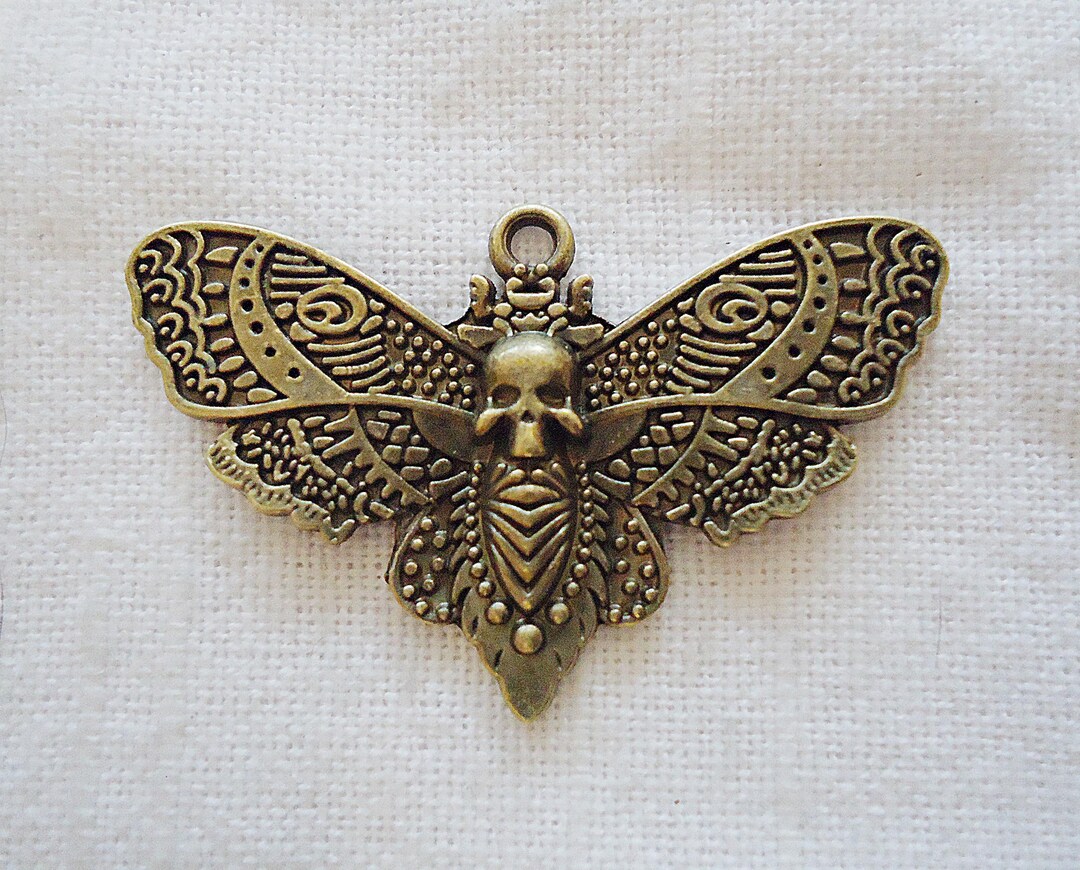 Moth With Skull, Death's Head Hawkmoth, Deathhead Moth, Antique Bronze ...