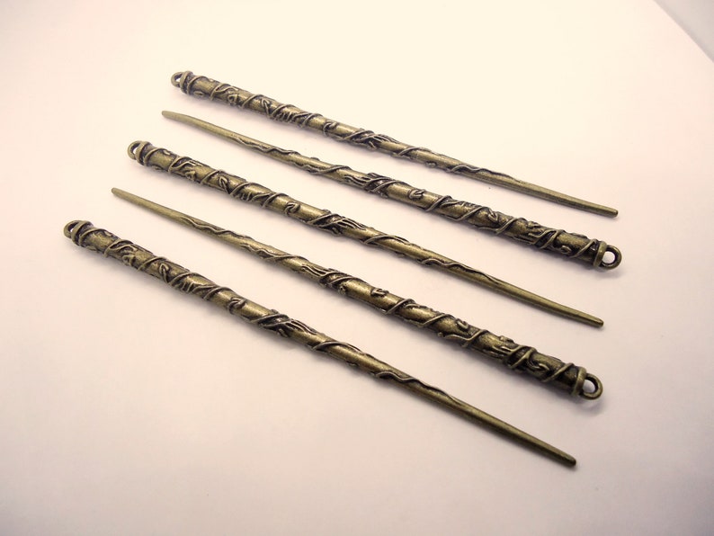 Metal Hair Sticks With Vine Antique Bronze With Loop 5 - Etsy