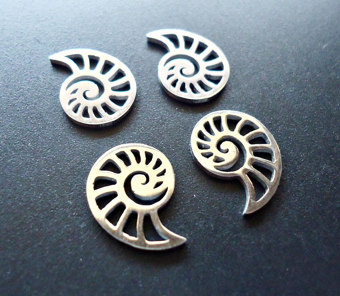 Small Stainless Steel Spiral Sea Shell Charms - 15mm X 11mm - Set of 10 ...