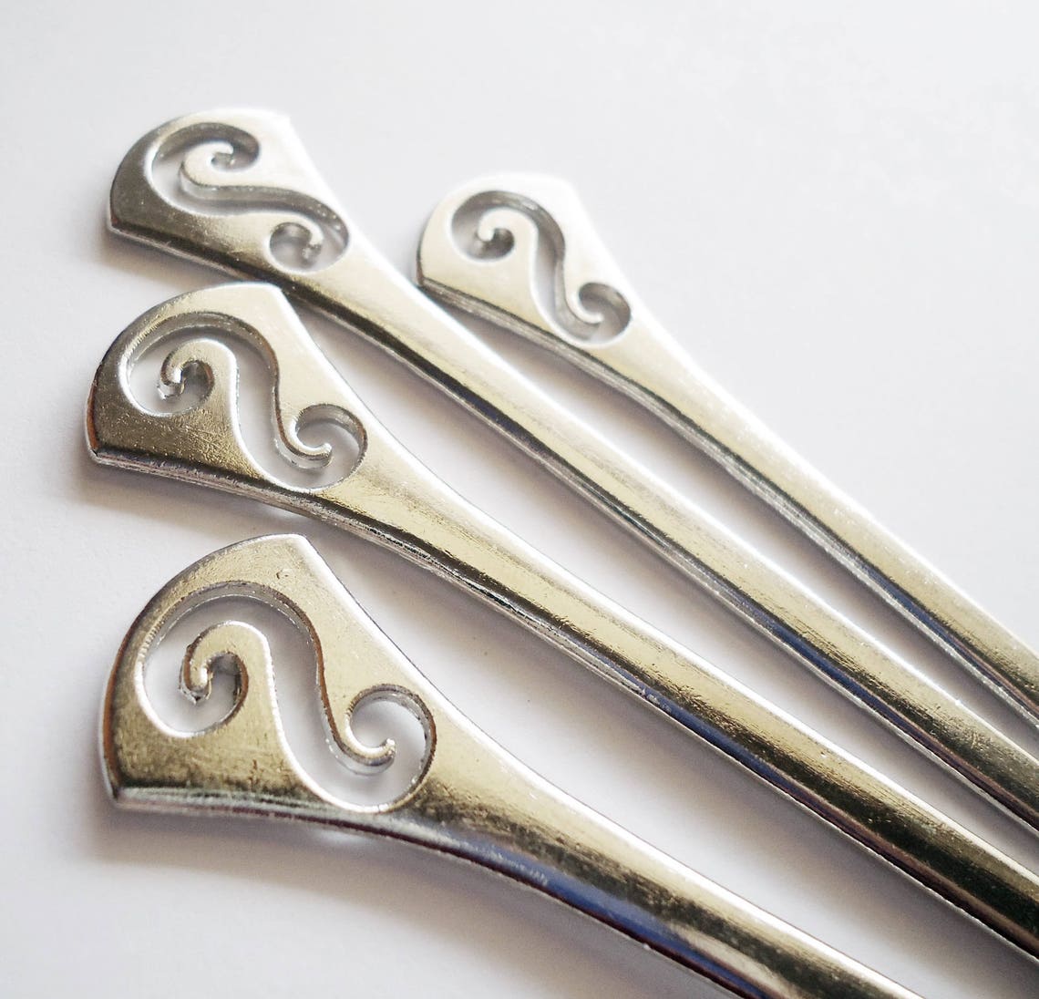 Metal Hair Sticks 5 Long Simple Swirl Design Silver - Etsy