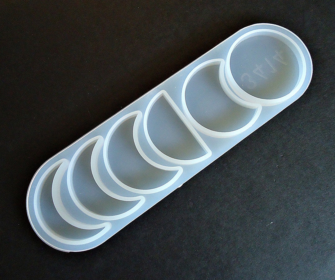 Silicone Mold, Moon Phases, Resin Craft Mold, 6 Moon Phases, Crescent ...