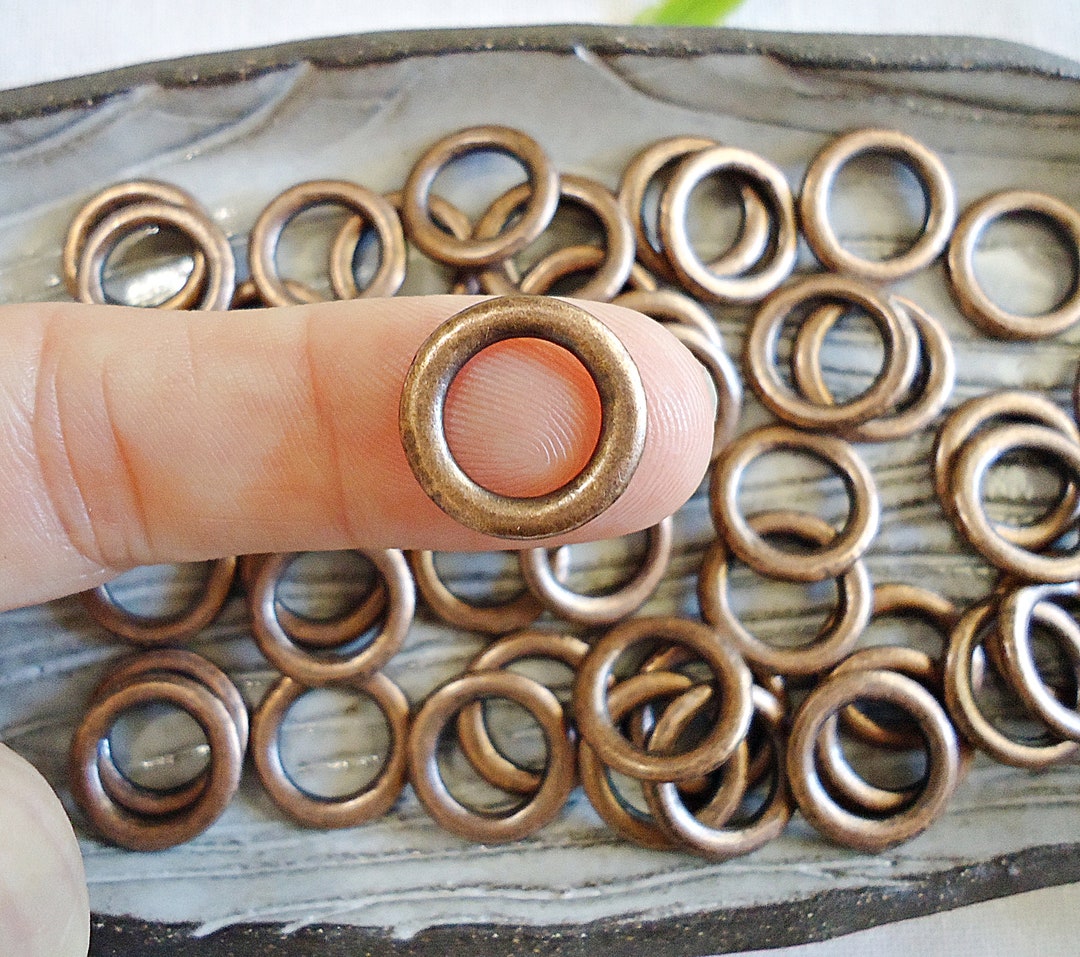 50 Round Rings, Linking Rings, Soldered, 15mm, Antique Copper - Etsy