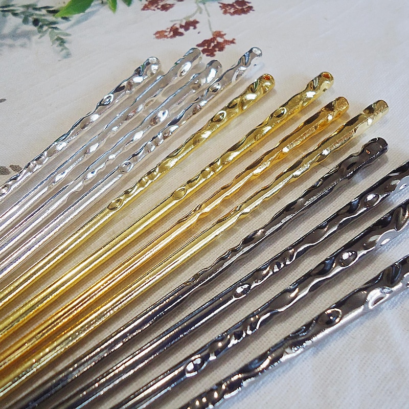 Gold Metal Hair Sticks - Etsy