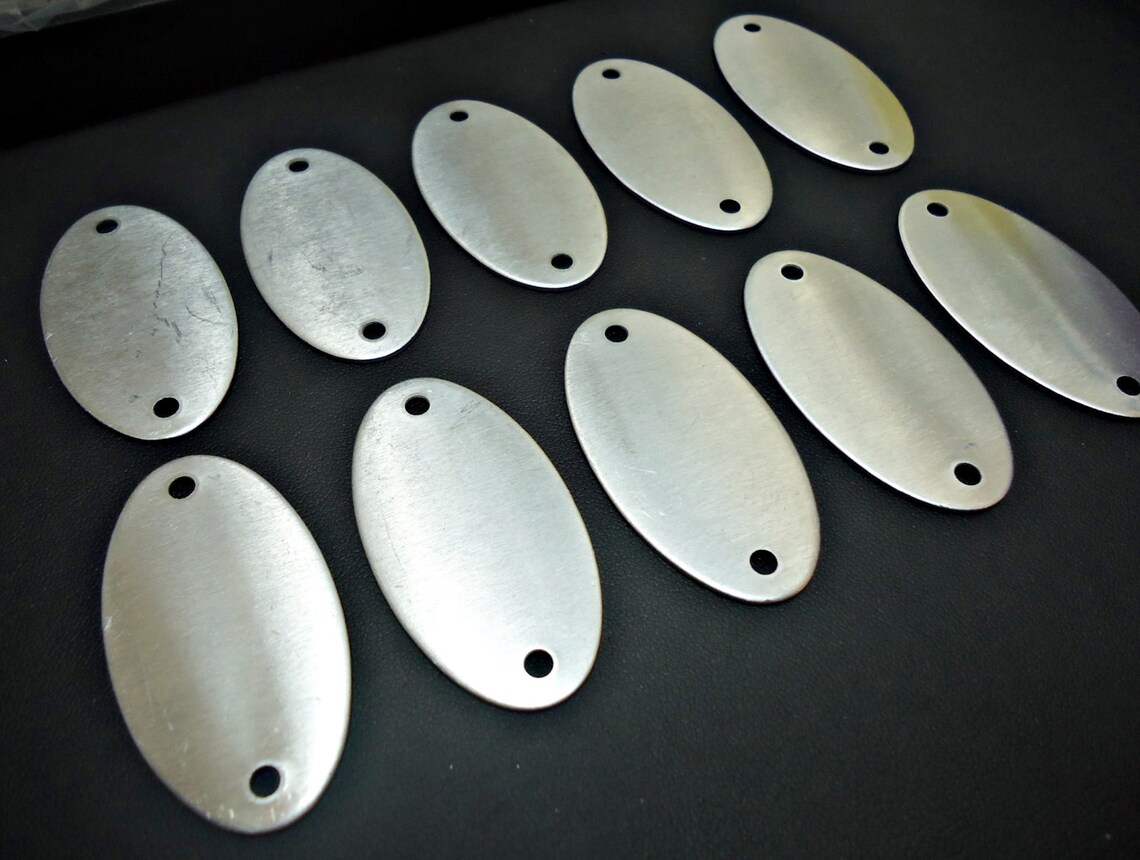 Large Oval Aluminum Stamping Blanks with 2 Holes 1 7/8 | Etsy