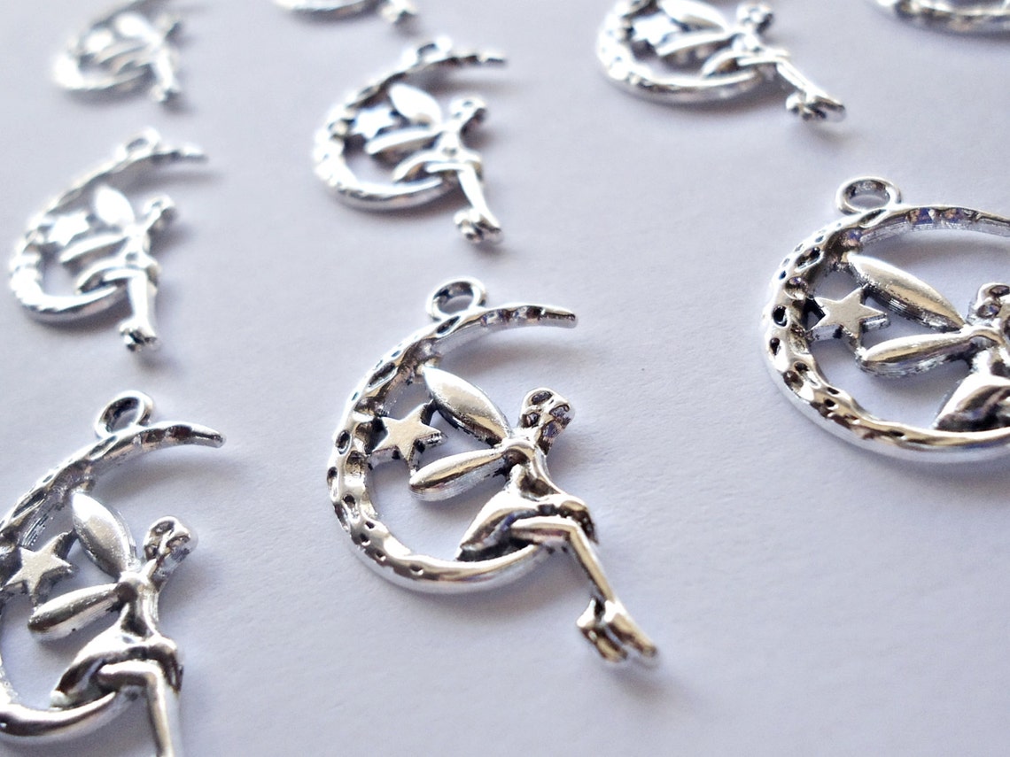 Silver Moon Fairy Sprites Charms - Etsy