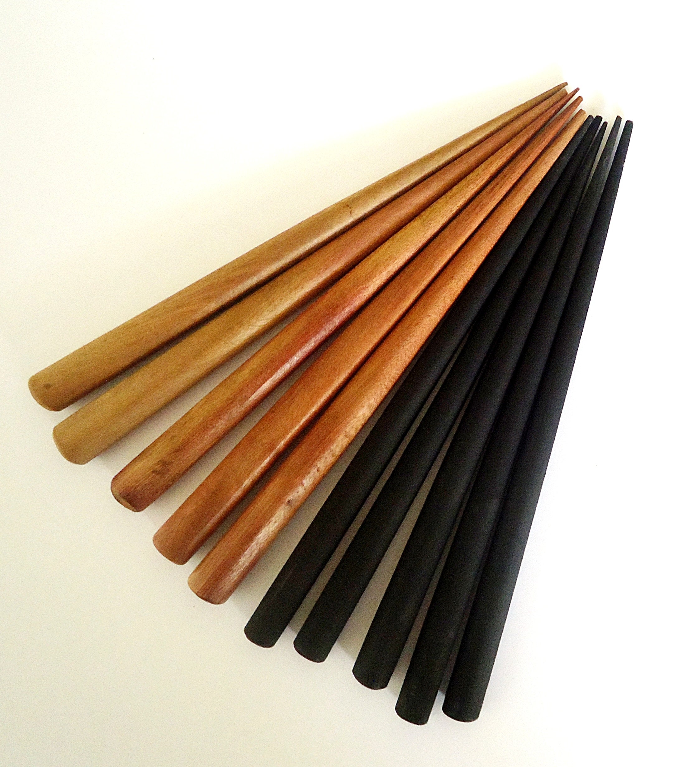 Six Inch Wooden Hair Sticks Mixed Colors End Drilled Set | Etsy