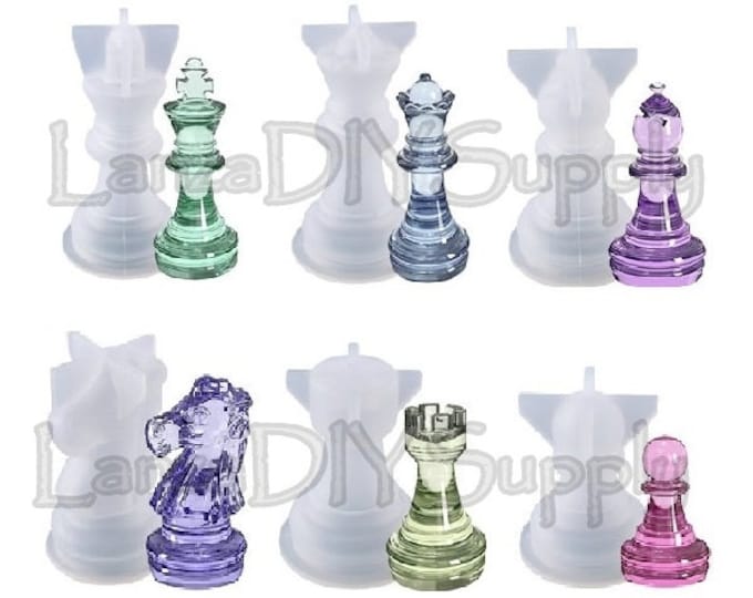 3D Large 16 Pc Chess Set Silicone Mold Set - Etsy