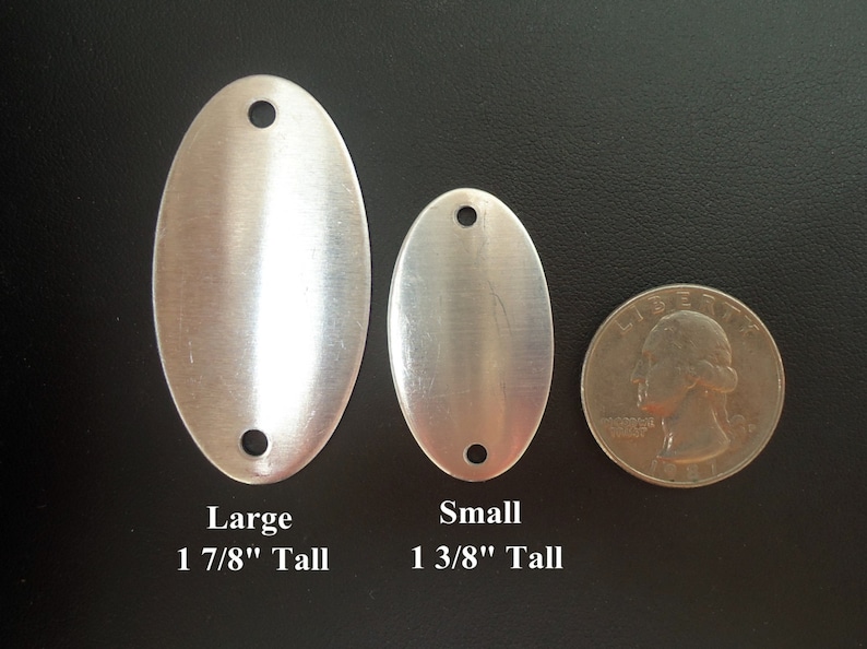 BULK - Small Oval Aluminum Stamping Blanks With 2 Holes - 1 3/8" X 3/4 ...