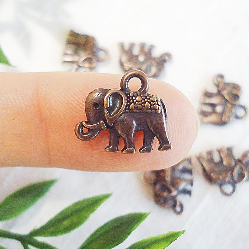 Small Elephant Charm - Etsy