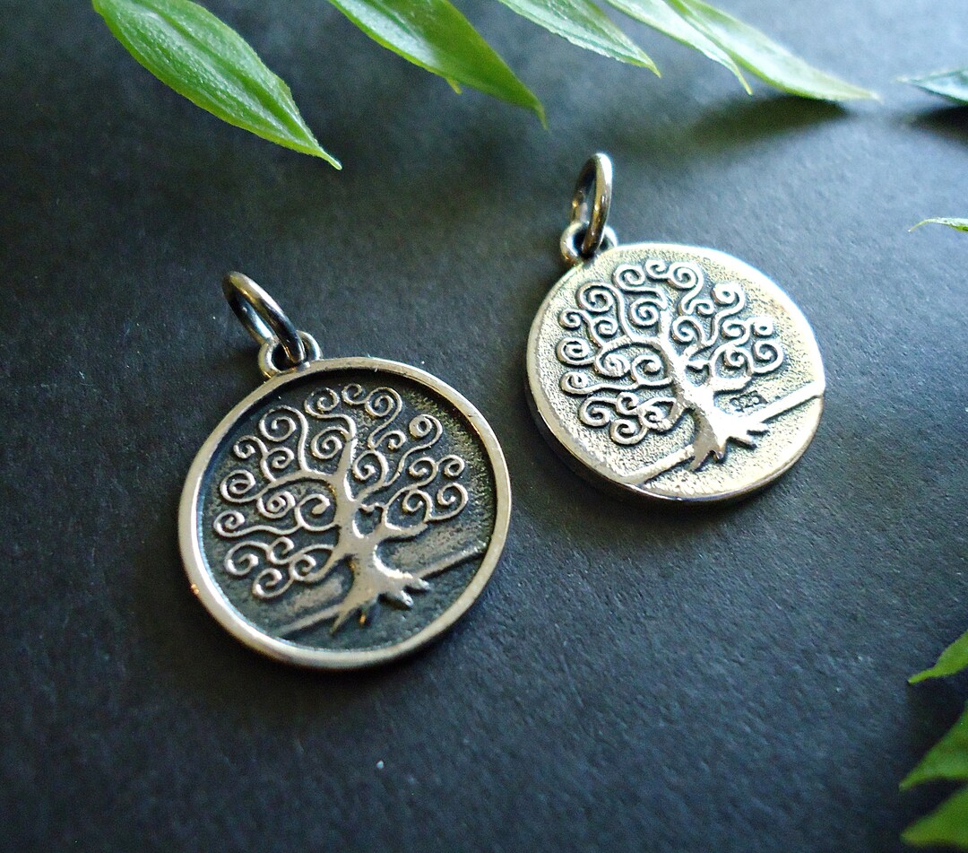 Double Sided Tree of Life Pendant Charm, Sterling Silver, Oxidized ...
