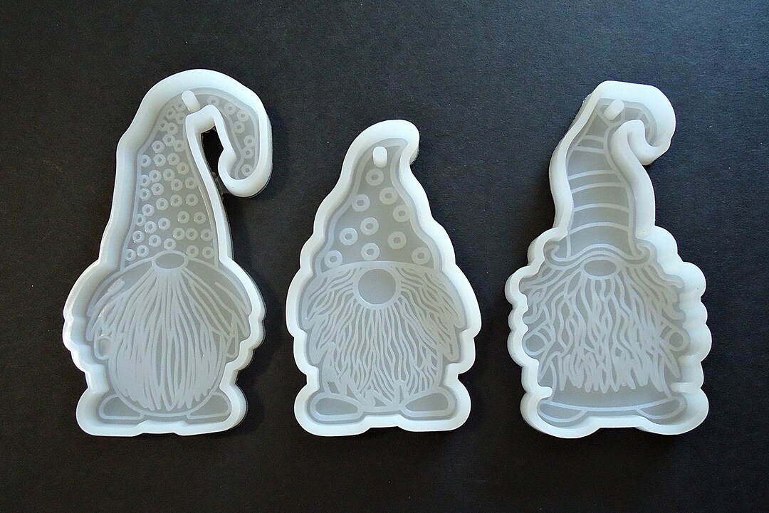 Silicone Molds, Gnomes, Set of 3, Christmas Ornaments, Epoxy Resin ...