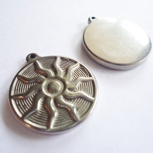 Stainless Steel Pendant, Sun Rays, 25mm Wide X 3mm Thick - Etsy