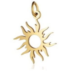 Small Sun Pendant Charm, Stainless Steel, 16mm Wide - Etsy