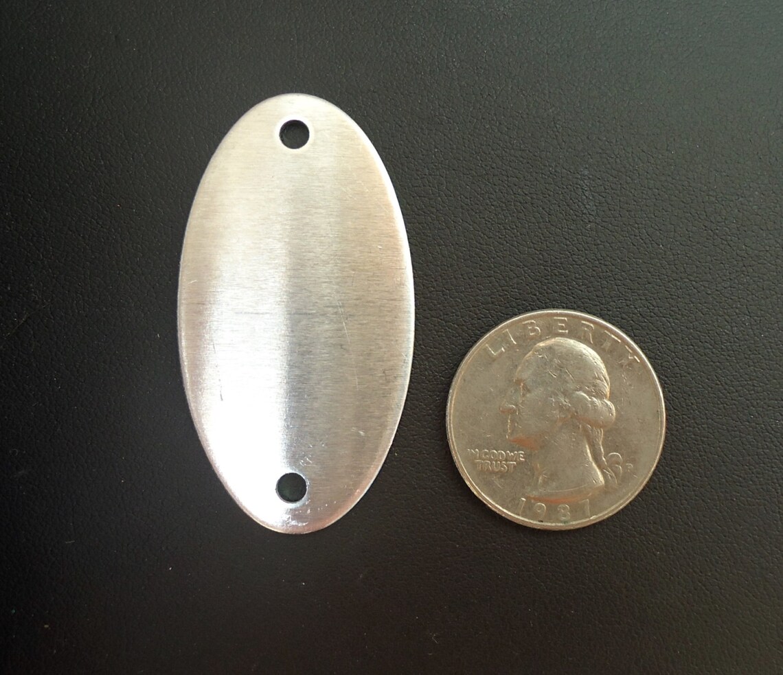 Large Oval Aluminum Stamping Blanks with 2 Holes 1 7/8 | Etsy