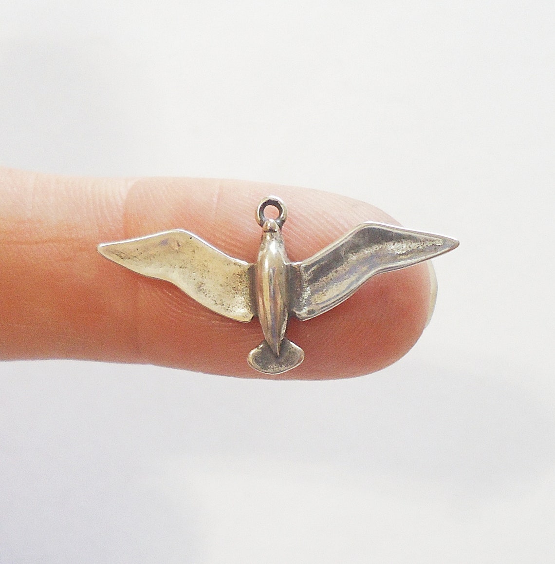 Sterling Silver Bird in Flight Charm / Pendant Dove Bird - Etsy