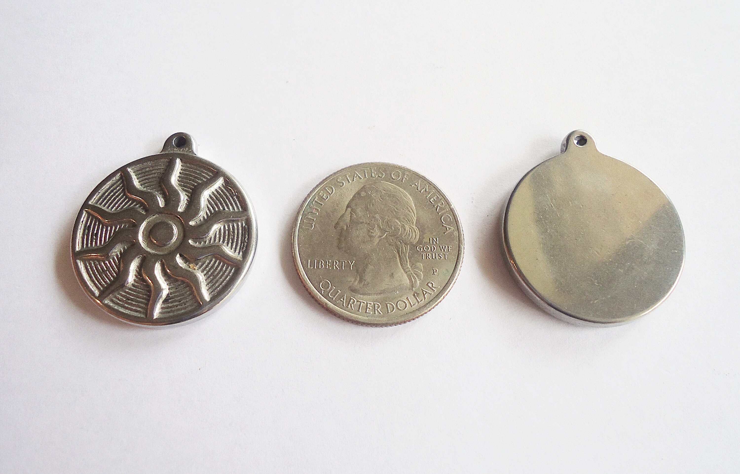 Stainless Steel Pendant Sun Rays 25mm Wide X 3mm Thick - Etsy UK