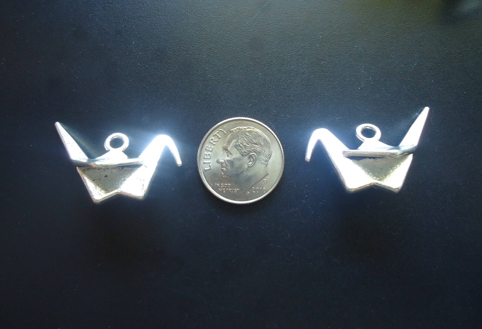 Metal Origami Paper Crane Pendants - 3D - Silver - Etsy