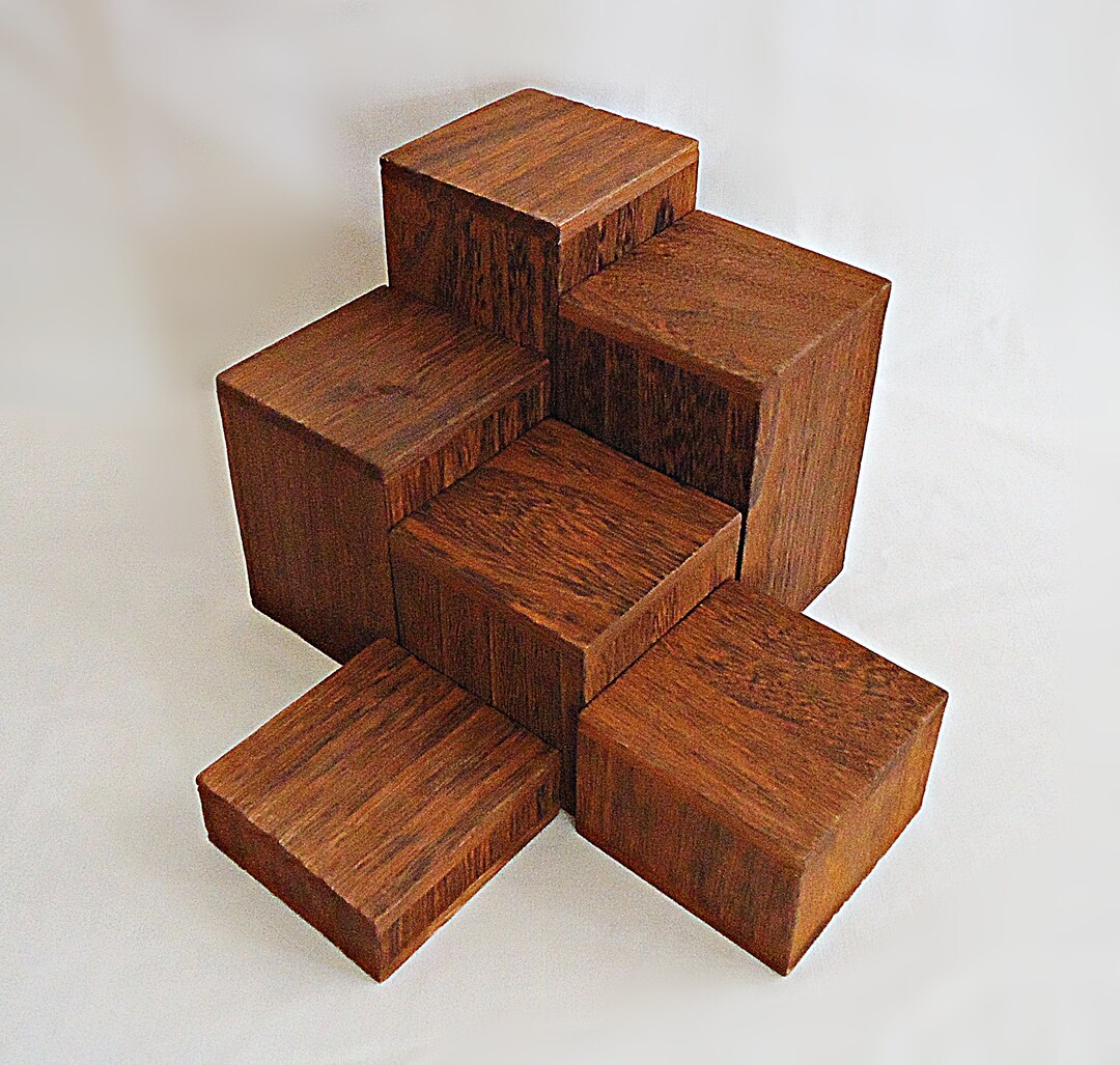 Individual Wooden Risers, 3" Square, 1"-6" Tall, Hollow, Brown ...