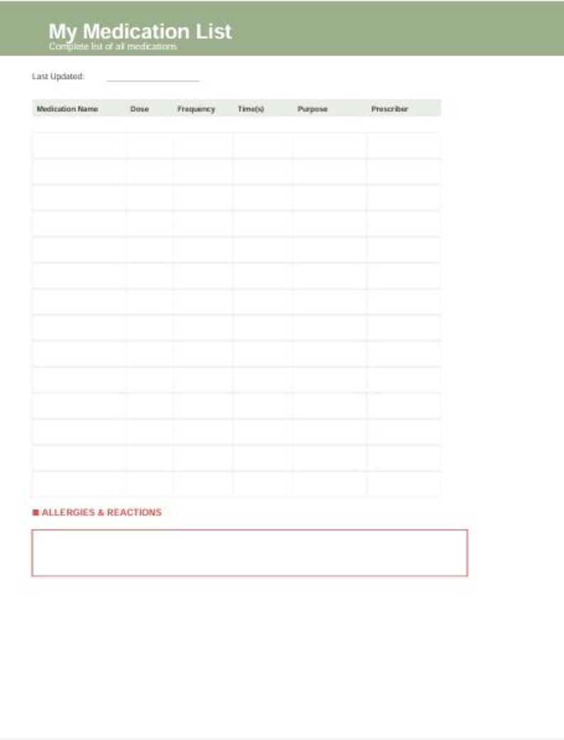 Medication Tracker Printable: Daily Pill Schedule, Refill & Side Effect ...