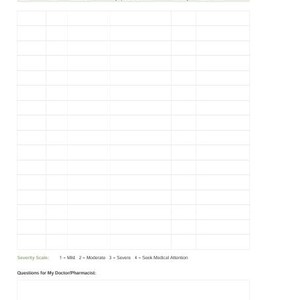 Medication Tracker Printable: Daily Pill Schedule, Refill & Side Effect ...