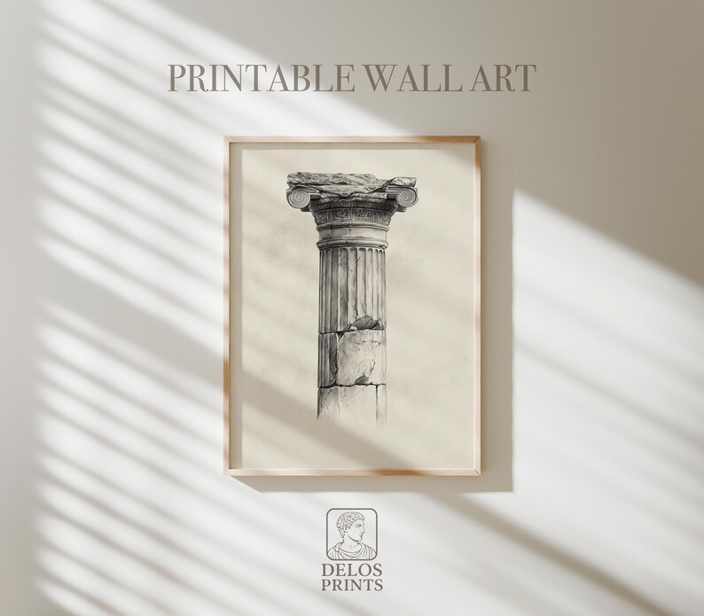 Greek Column Drawing - PRINTABLE Vintage Architecture Wall Art ...