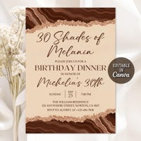 Editable Shades of Melanin Invitation, Brown Birthday Dinner Invitation ...
