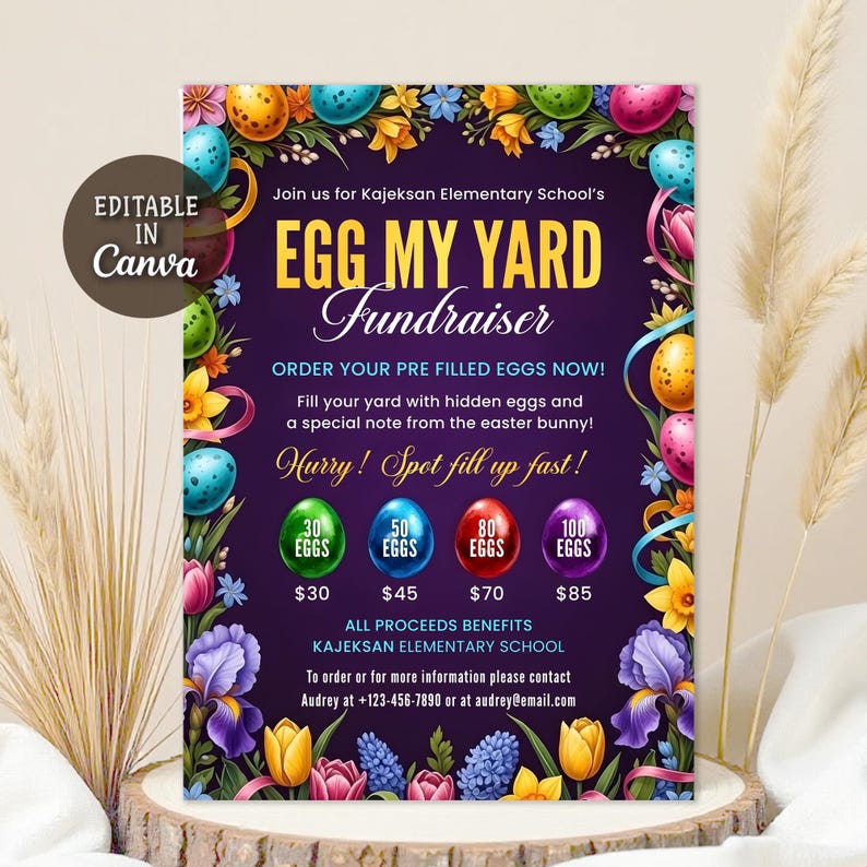 Egg My Yard Fundraiser Flyer, Easter Egg Hunt Event, School Easter ...