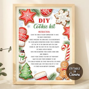 Christmas Cookie Instructions Card, Cookie Decorating Party, DIY Cookie ...