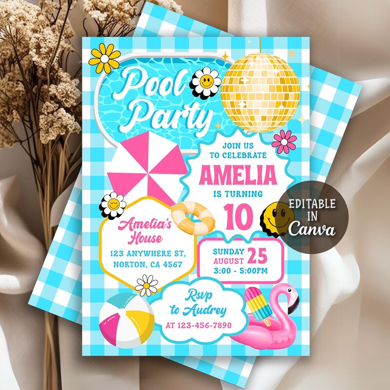 Preppy Invitation - Etsy