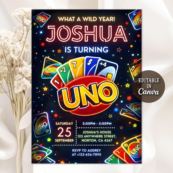 Uno Invitation - Etsy