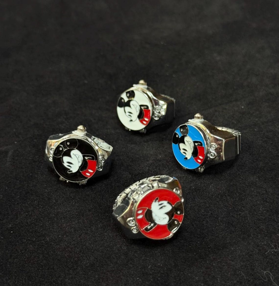 Vintage Mickey Mouse Flip Ring Watch | Retro Disney Finger Watch ...