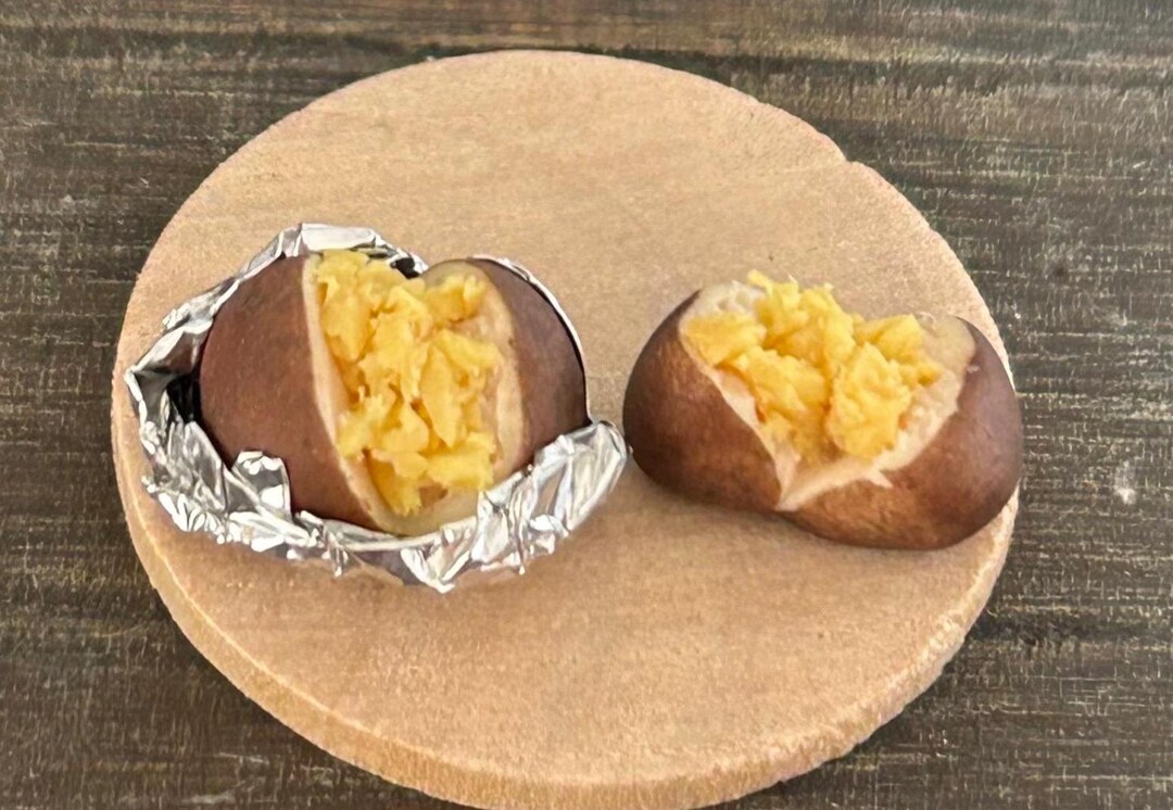 Miniature Food Jacket Potato With Cheddar Cheese Hand Made 1/12 ...