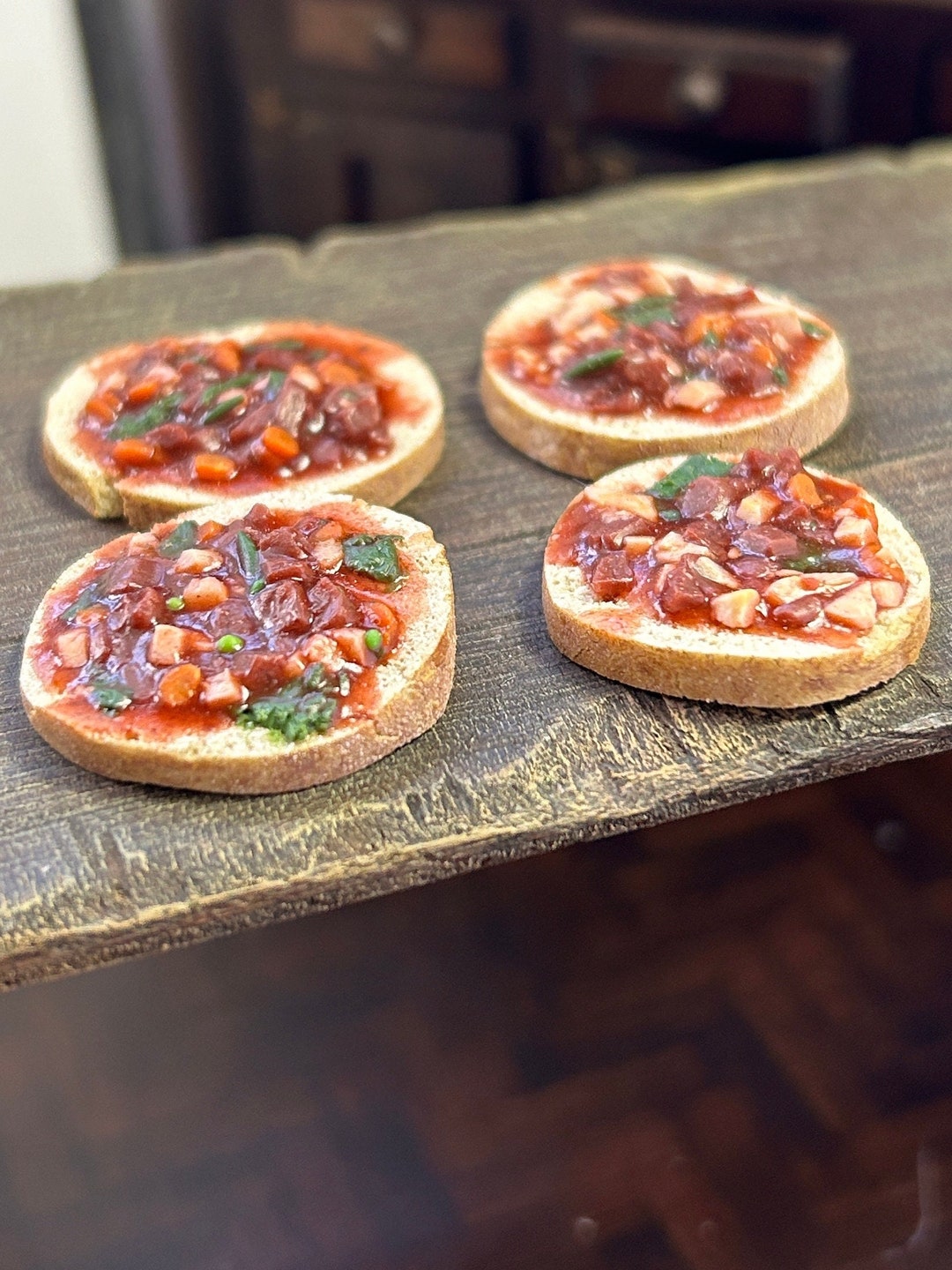 Miniature Tudor Medieval Food Bread Trencher With Beef Stew 1/12 Dolls ...