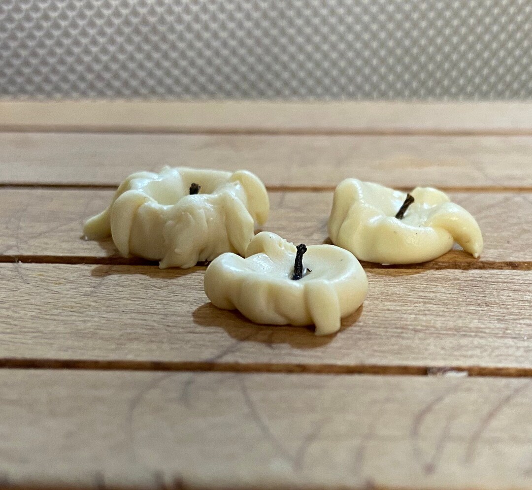 Miniature Melted Cream Candle Stumps: 1/12 Scale Dollhouse Witch Decor ...