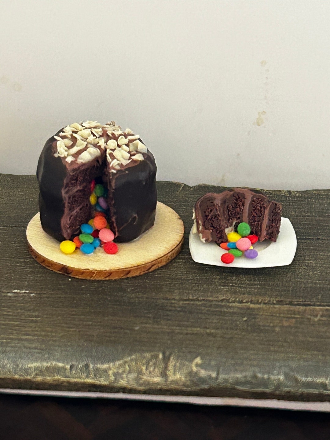 Miniature Food Triple Chocolate Piñata Cake 1/12 Dollhouse 1 Inch Scale ...