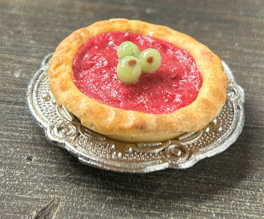 Miniature Tudor / Medieval Food Gooseberry Tart Hand Made 1/12 Dolls ...