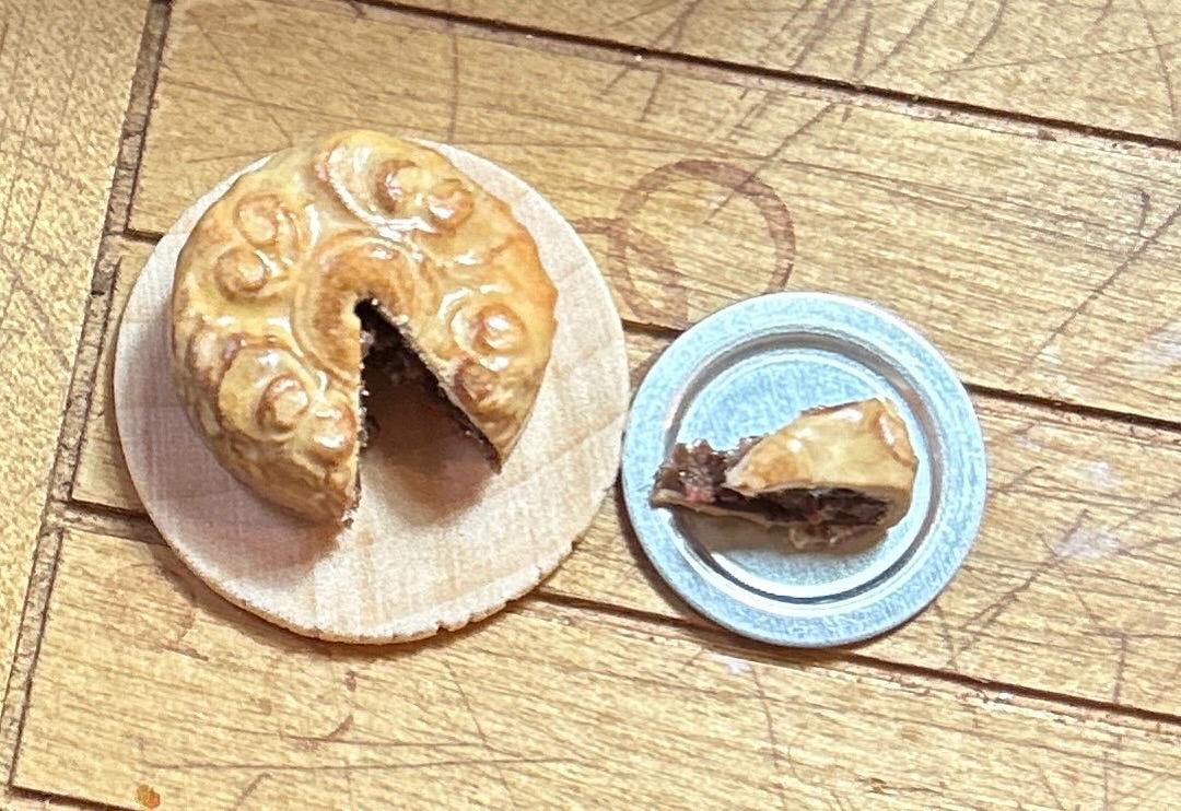 Miniature Tudor / Medieval Food Meat and Vegetable Pie With Cut Slice ...
