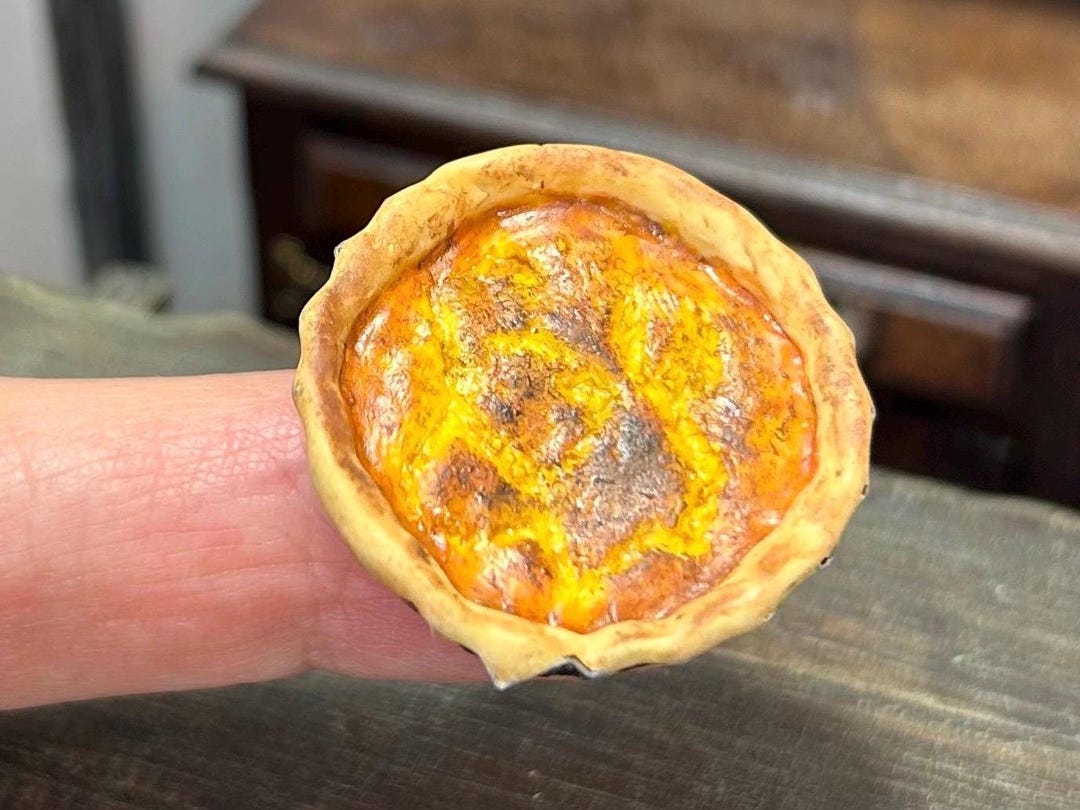 Miniature Tudor / Medieval Food Cheese and Onion Tart Hand Made 1/12 ...