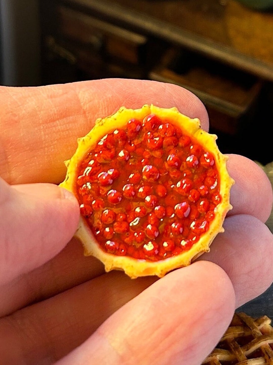 Miniature Tudor / Modern Food Large Cherry Tart Flan Hand Made 1/12 ...