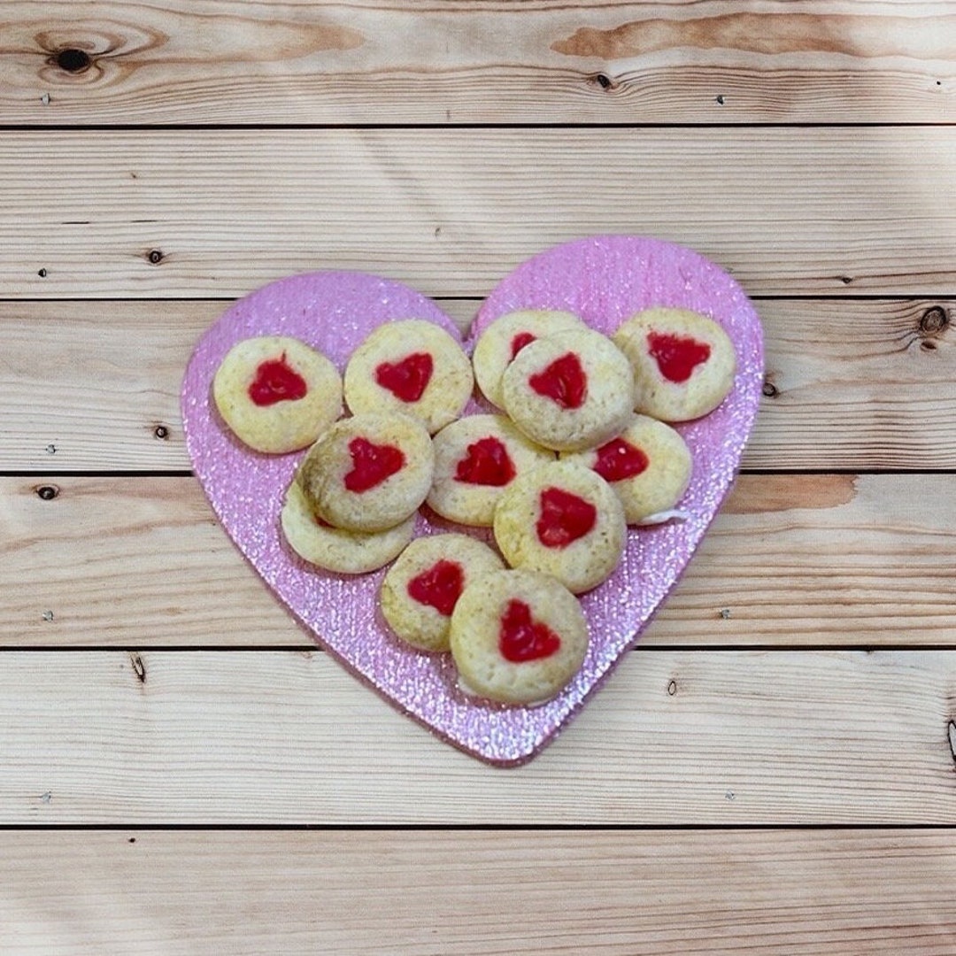 Miniature Food St Valentines Jammy Heart Biscuits Cookies 12th Scale ...