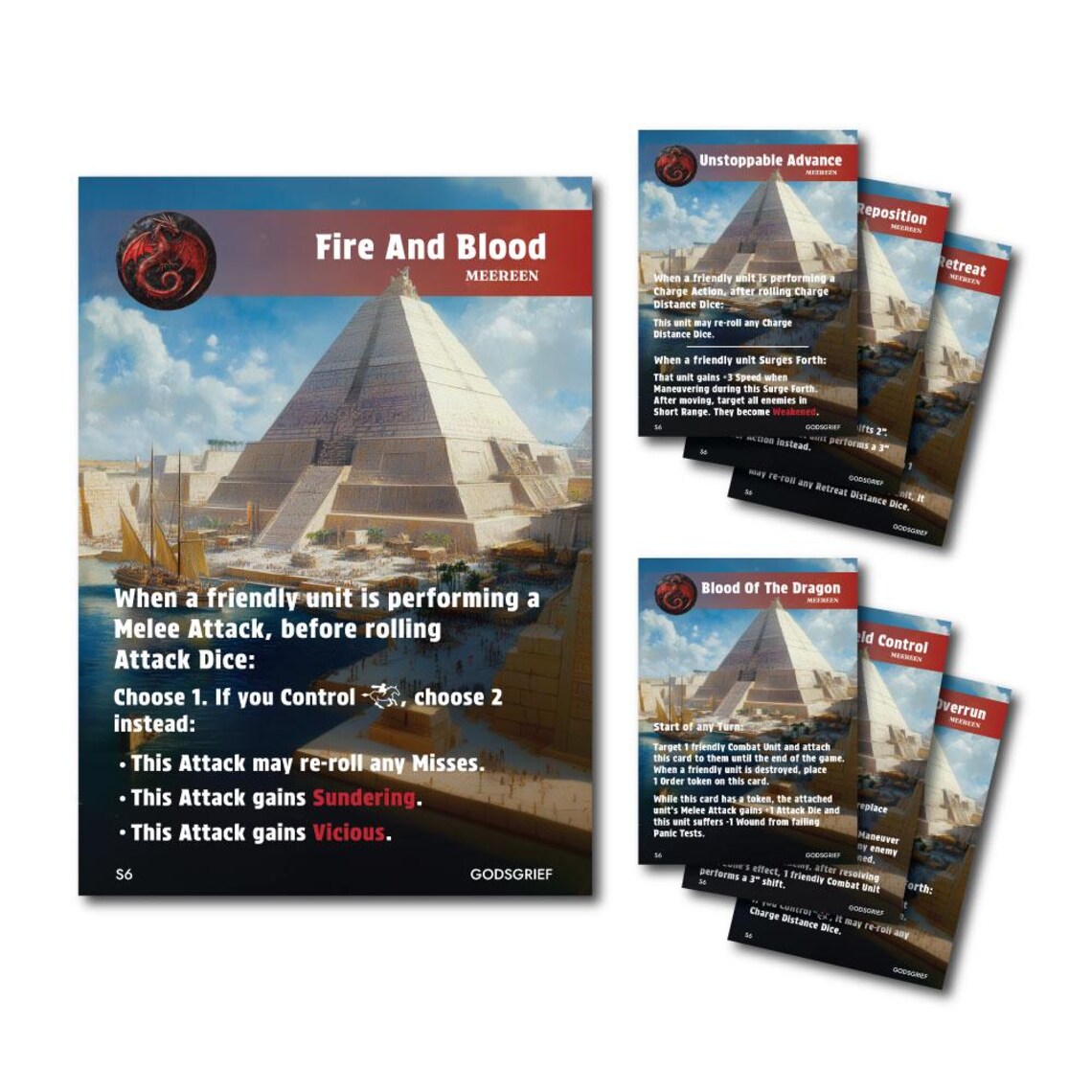 ASOIAF Custom Full Art Cards - Targaryen (meereen) - Base Deck Tactics ...