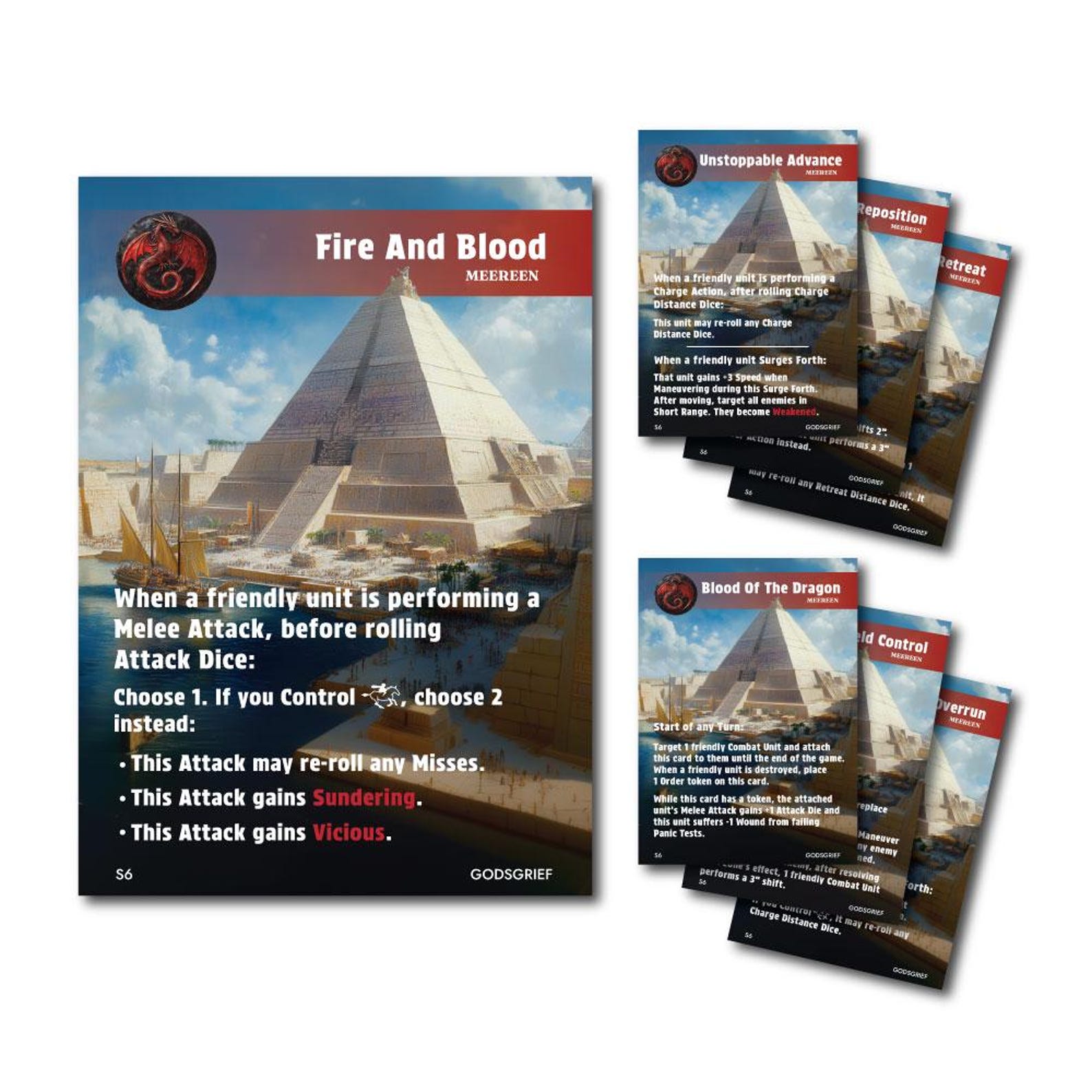 ASOIAF Custom Full Art Cards - Targaryen (meereen) - Base Deck Tactics ...