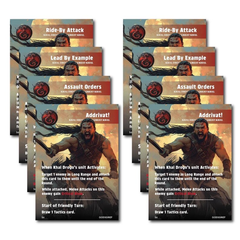 ASOIAF Custom Full Art Cards - Targaryen - Drogo Commander Cards (PDF ...