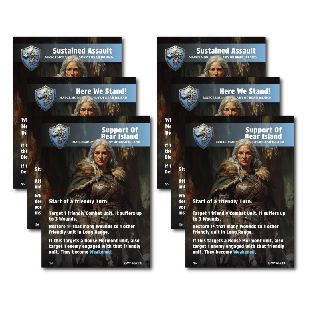 ASOIAF Custom Full Art Cards - Stark - Maege Commander Cards (PDF Ready ...